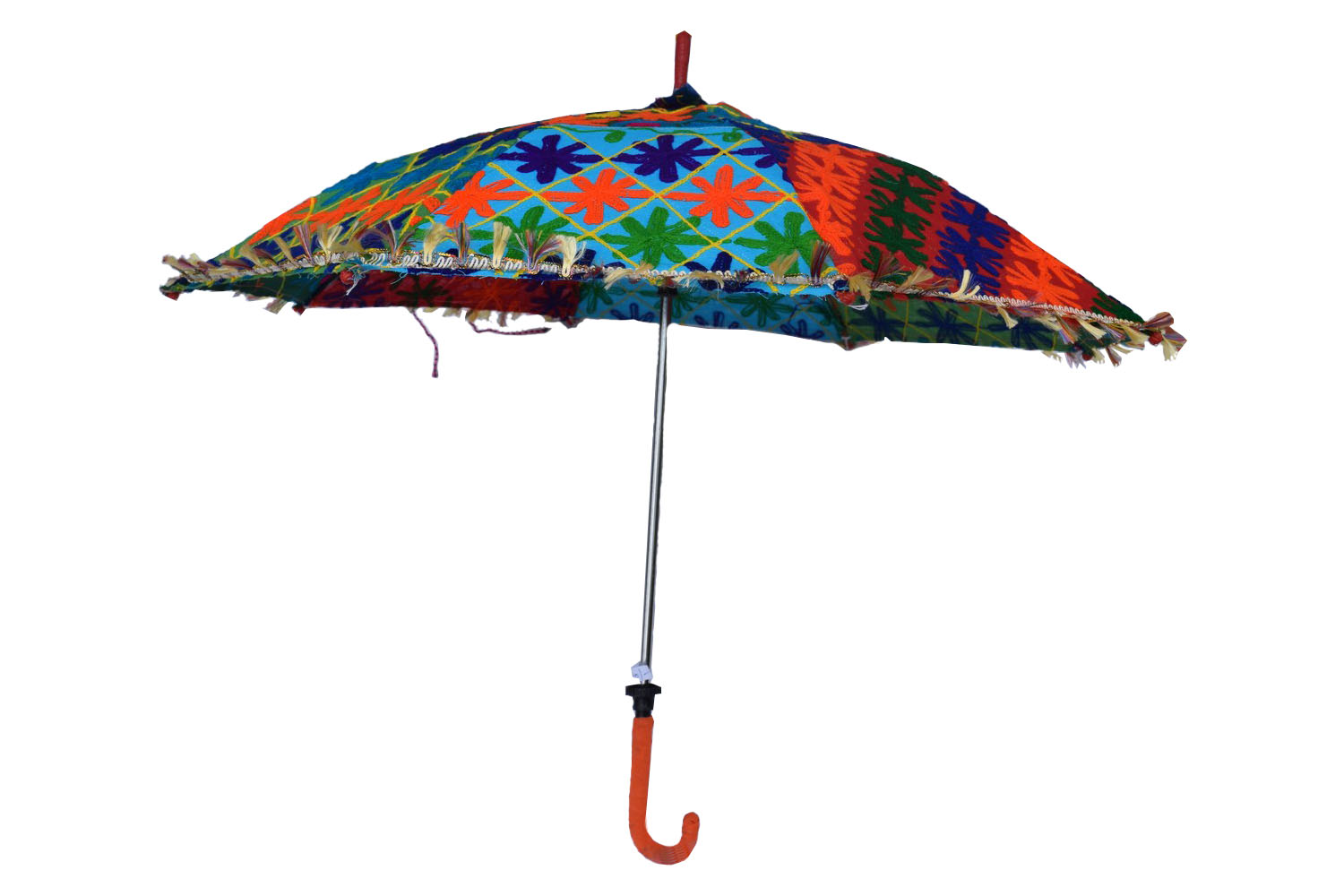 Colorful Abstract Pattern Indian Handmade Summer Umbrella with Mirror ...